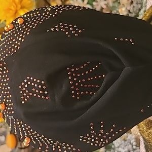 Accessories | Skull Cap Embellished With Beads Rhinestones | Poshmark